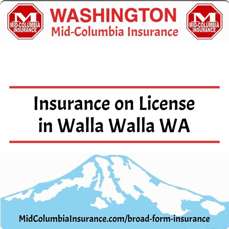 Insurance on License in Walla Walla WA